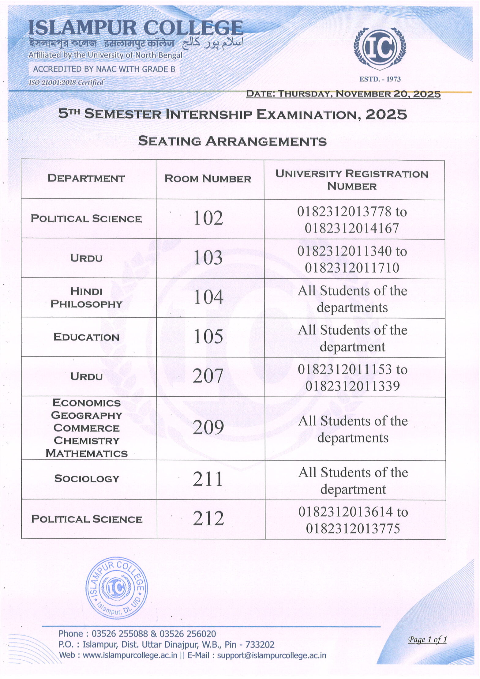 Welcome to Islampur College
